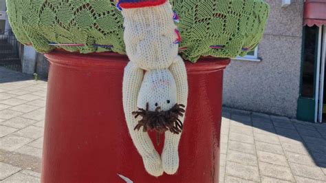 Knitted Tom Daley Diving From Plymouth Post Box