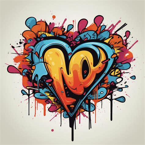 Premium Photo Hand Drawn Graffiti Style Love Design
