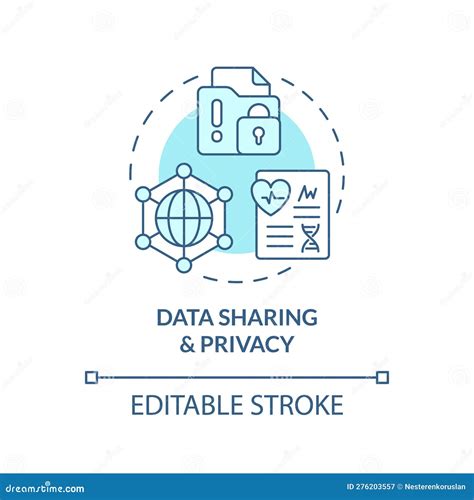 Data Sharing And Privacy Turquoise Concept Icon Stock Vector Illustration Of Infographic