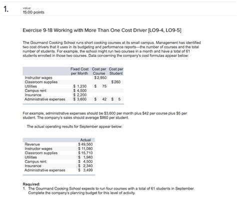 solved value 15 00 points exercise 9 18 working with more