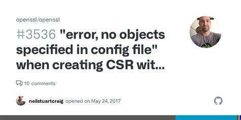 error no objects specified in config file when creating csr with ecdsa key and config file