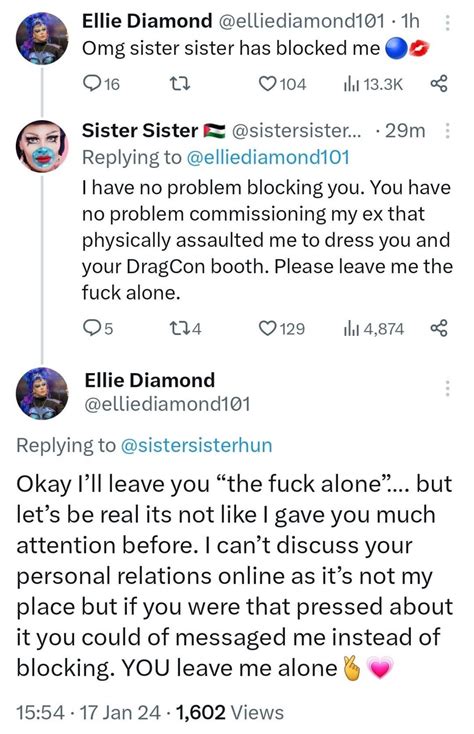 Ellie Diamond Says Sister Sister Blocked Her Ss Replies Ellie