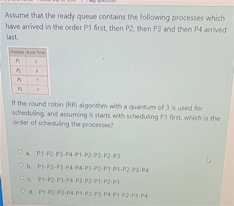 Solved Assume That The Ready Queue Contains The Following