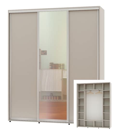 Шкаф купе трехдверный Алекса 170 45 220 Кашемир ДСП Зеркало ДСП ШК 05 фото отзывы