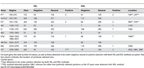 Results Of The Codon Selection Analyses Download Table
