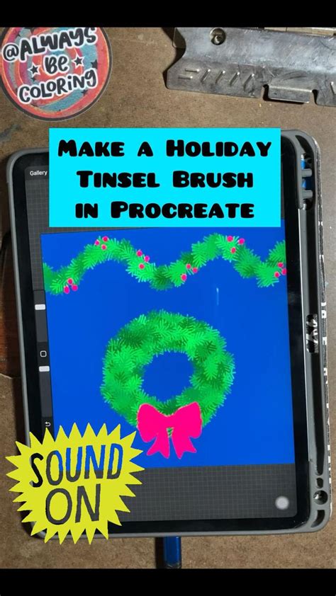 Procreate Brush Tutorial Textured Tinsel Brush Digital Art Tips Free Christmas Graphic Design Draw