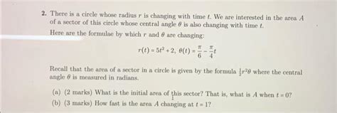 Solved There Is A Circle Whose Radius R Is Changing With Chegg Com