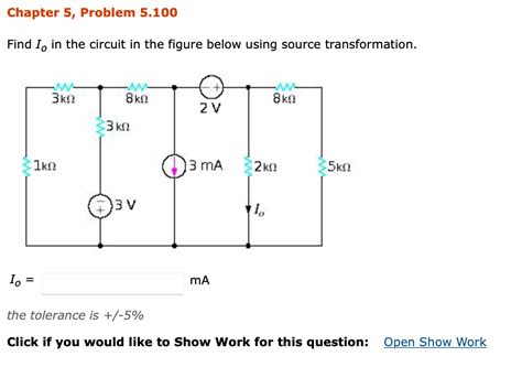 Solved Chapter 5 Problem 5 100 Find I In The Circuit In Chegg Com