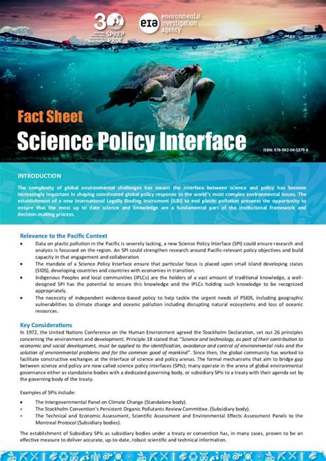 Science Policy Interface Factsheet