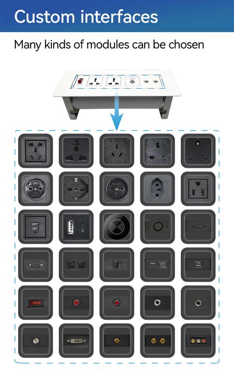 Manual Flip Up Rotary Power Socket With Universal Sockets USB Charging Switch Control Rotary