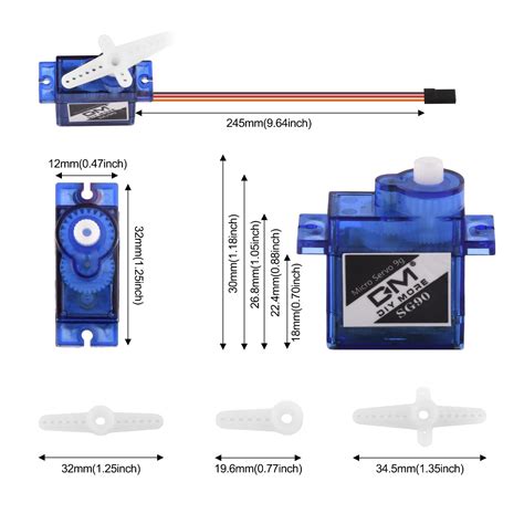 Diymore 2pcs 9g Micro Servo Motor Sg90 Servo For Rc Robot Armhand