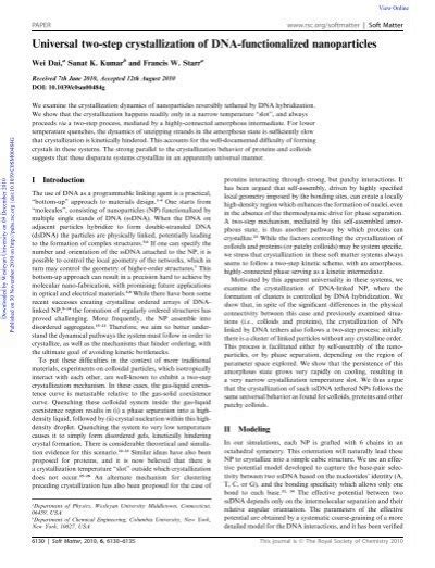 Universal Two Step Crystallization Of Dna Functionalized Nanoparticles
