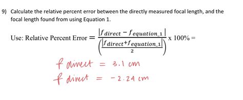 Solved Calculate The Relative Percent Error Between The