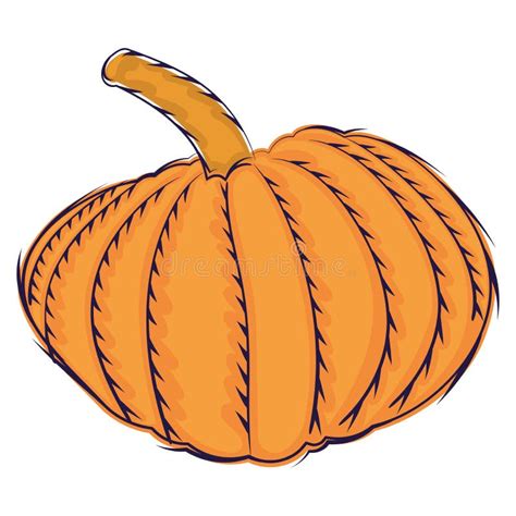 Isolated Cute Sticker Of A Pumpkin Icon Vector Stock Vector