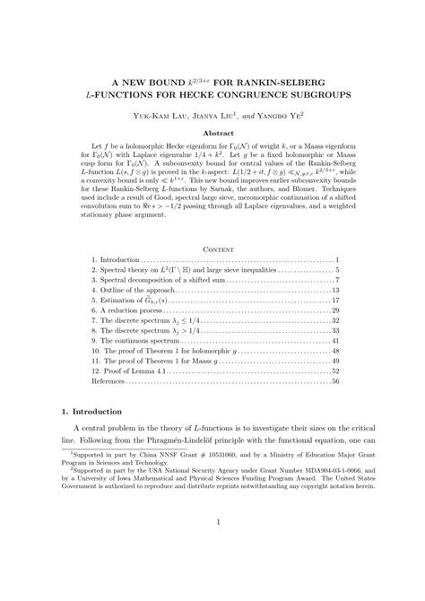 Pdf A New Bound K2 3 {varepsilon} For Rankin Selberg L Functions For