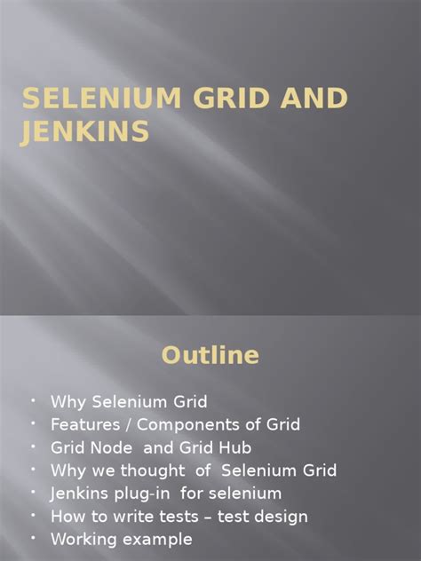 Selenium Grid And Jenkins Pdf Selenium Software System Software
