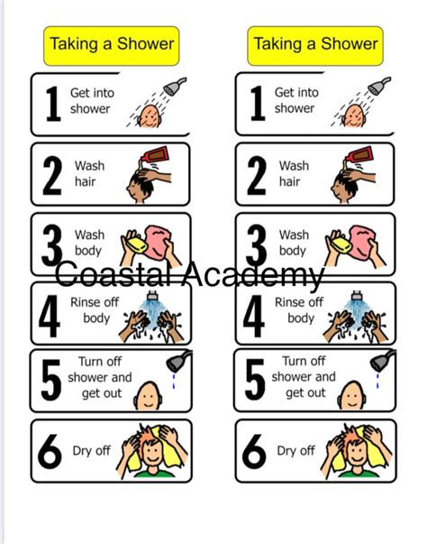 Shower Routine Visual Schedule Digital Etsy