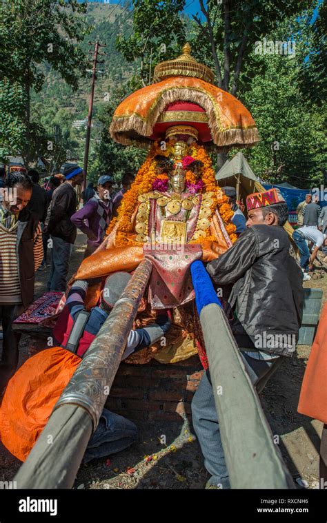 Kullu India Preparation Of A Shrine Dedicated To Local God Ragunath For The Annual Kullu
