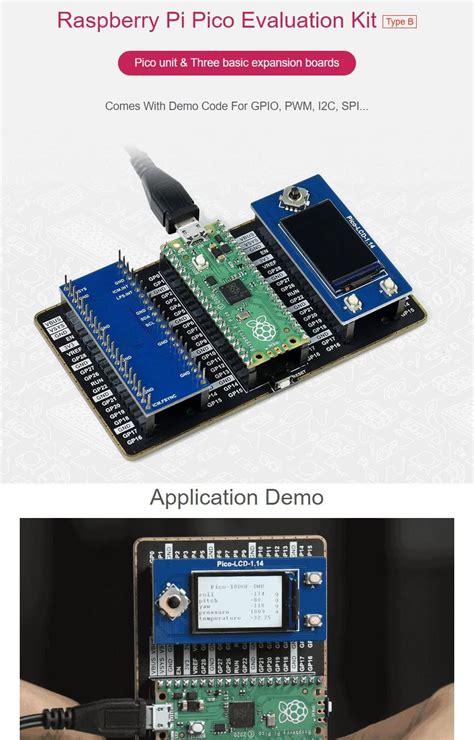 buy waveshare evaluation kit type b compatible with raspberry pi pico includes pico color