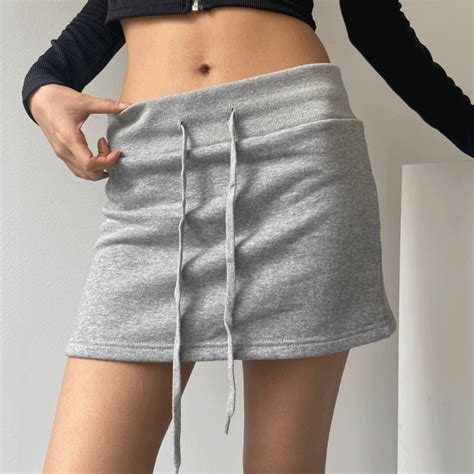 4color 스웨트 로우 트레이닝 미니스커트 에이블리