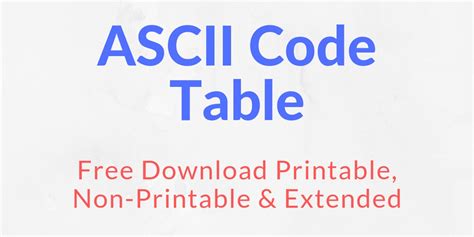 7 Images Ascii Code Table Binary Pdf And Description Alqu Blog