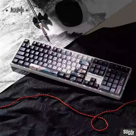 Genshin Impact Shenhe Mechanical Keyboard Hot Swappable Kaih Aurora Ice Cream Switches Sugo