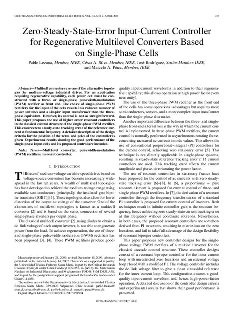 pdf zero steady state error input current controller for regenerative