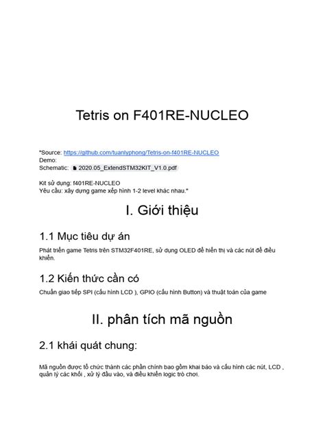 Tetris Stm32 F401re Nucleo Manual Pdf
