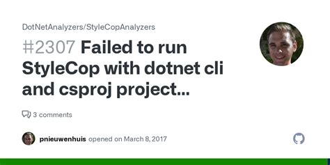 Failed To Run StyleCop With Dotnet Cli And Csproj Project Format On