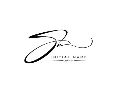 Premium Vector Sm Initial Handwriting Signature Logo