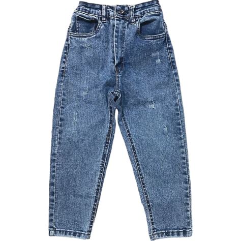 خرید و قیمت شلوار جین مام فیت بچگانه شیک پسرانه و دخترانه جدید جنس