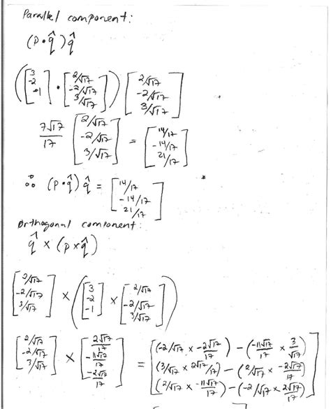 Matrices How Do I Use The Given Vector Equation To Resolve Vector P Into A Parallel And