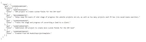 Javascript Extracting A Particular Project ID From Asana Task API Via