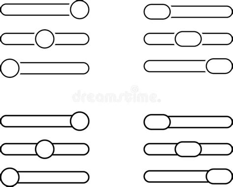 Set Of Toggle Icons Toggle Switch Line Icon Switch On And Off Slider Stock Illustration