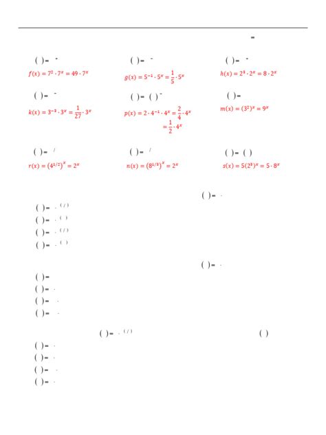 Worksheet A Key Topic 2 4 Exponential Function Manipulation Pdf