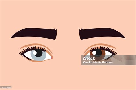 Ilustración De Ojos De Diferentes Colores Heterocromía Colores De Ojos Azules Y Marrones Retina