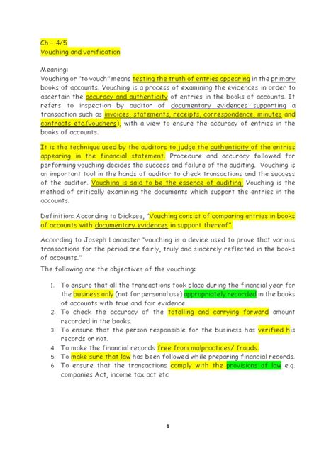 Ch 4 Vouching Pdf Audit Financial Audit