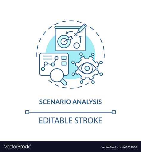 Customizable Scenario Analysis Line Icon Concept Vector Image
