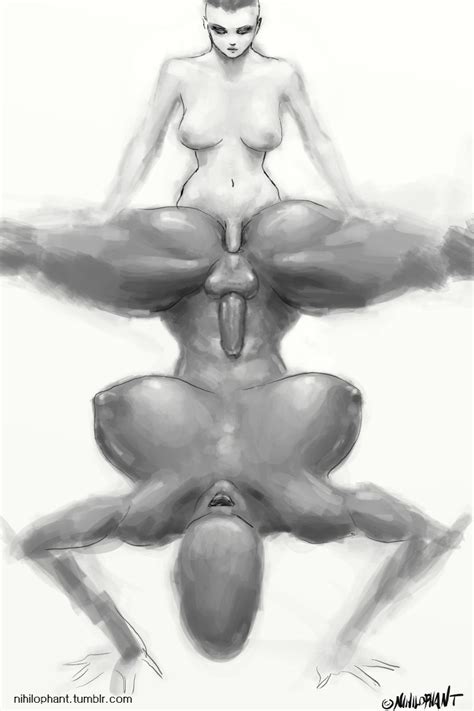 Rule 34 Alien Alien Franchise Dickgirl Futanari Intersex Interspecies Monochrome Nihilophant