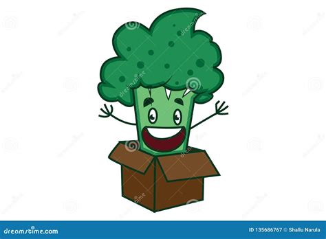 Illustration Of Cute Cartoon Broccoli Stock Vector Illustration Of