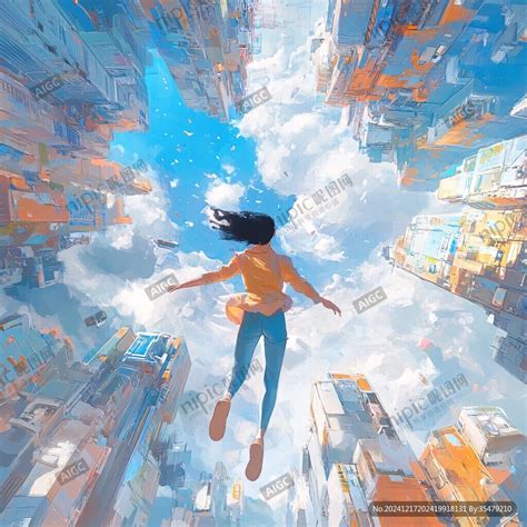 Ai创作图都市幻想 悬浮城市 创意梦想插画 治愈系插画插图 放飞梦想女孩 噪点风插画 虚浮的世界 梦幻少女插画 幻想梦境插画 梦想插画 放飞想象 理想插画 氛围感插画 虚拟人生 治愈系插画