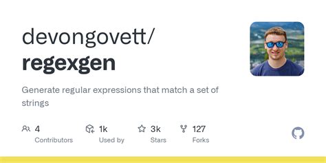 Github Devongovettregexgen Generate Regular Expressions That Match A Set Of Strings