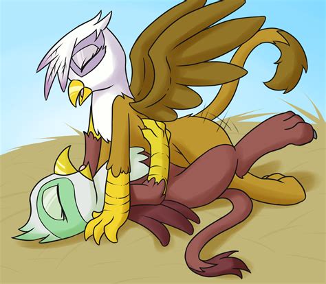 rule 34 2015 avian beak closed eyes duo fearingfun female feral friendship is magic gilda mlp