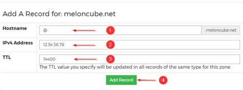 how to add an a record for minecraft using billing panel