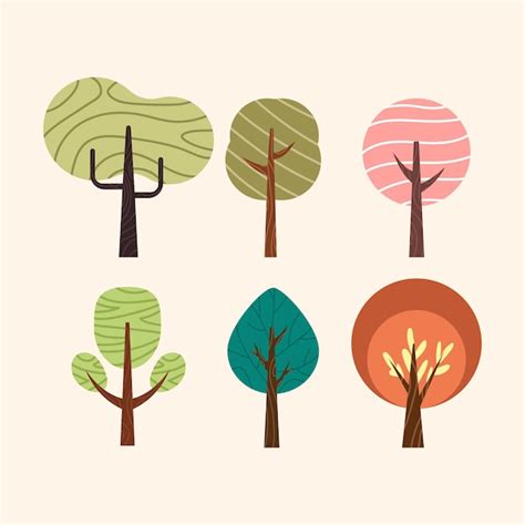 Premium Vector Flat Tree Vector Illustrations Premium Vector Flat Tree Vector Illustrations