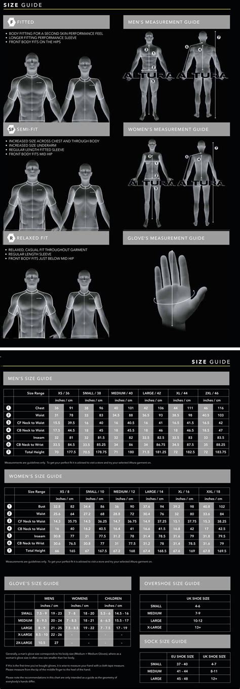 Altura Size Guide
