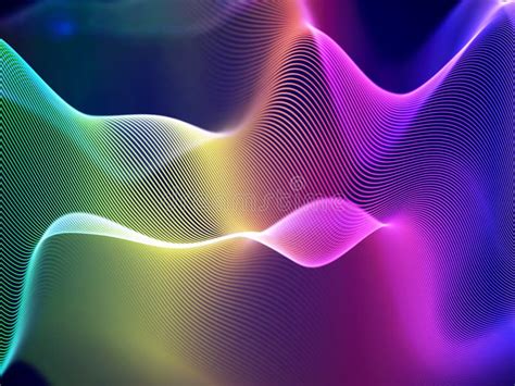 3D Visualization Of Sound Waves Big Data Or Information Concept Red