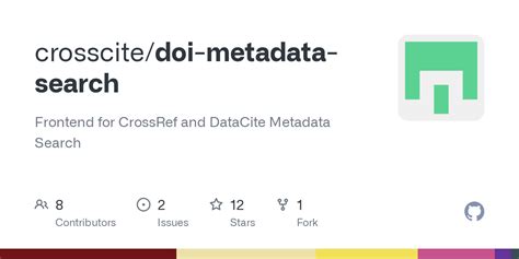 GitHub Crosscite Doi Metadata Search Frontend For CrossRef And DataCite Metadata Search