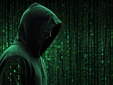 Cyber Security Hacker With Binary Background Premium Ai Generated Image