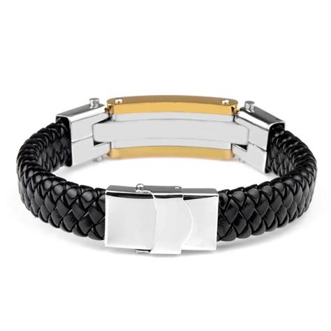 Badu Bg Нови плетени гривни от естествена кожа Закопчалка от неръждаема стомана Каишка с